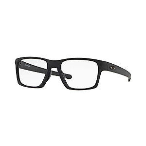 Oakley Men's Ox8140 Litebeam Square Prescription Eyeglass Frames, Satin Black/Demo Lens, 55 mm