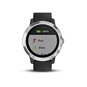 Garmin Vivoactive 3 GPS Smartwatch with Built-in Sports Apps - Black/Silver (Renewed)