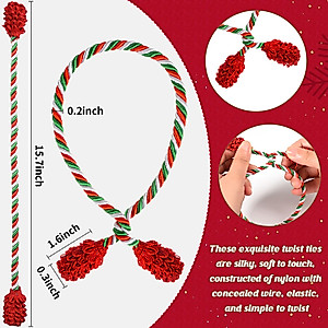 HFKPJRT 25PCS Decorative Christmas Garland Ties- Reusable Banister Ties, Flexible Twist Ties, Garland Holder for Garland Stairs Craft Wrapping Home Decoration, 15.7inch