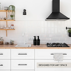 MaisoNovo Glass Soap Dispenser & Bathroom Counter Tray | Bathroom and Kitchen Set w.Dish Soap Hand Soap and Vintage Lotion Dispenser Set Waterproof Labels & Bathroom Trays for Counter & Soap Dispenser