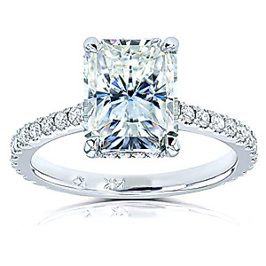 Kobelli Radiant-cut Moissanite Engagement Ring 3 1/10 CTW 14k White Gold, 7