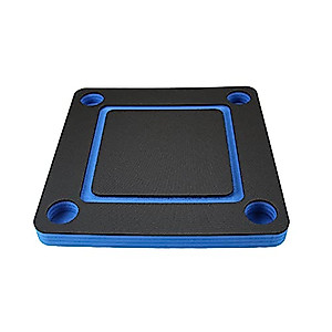 Polar Whale Floating Game or Card Table Blue and Black Tray for Pool or Beach Party Float Lounge Durable Foam 23.5 Inch Drink Holders with Waterproof Playing Cards Deck UV Resistant