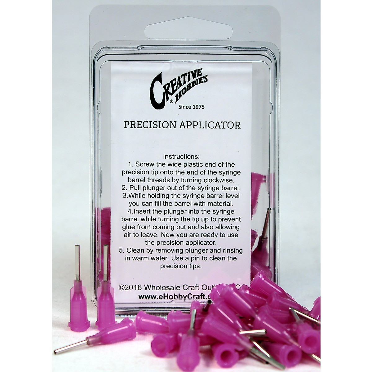 Creative Hobbies® 16 Gauge 0.5 Inch, Precision Applicator Dispenser Needle, Stainless Steel Blunt Tip, 50 Pieces in Storage Pack