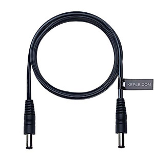 Keple DC Power Extension Cable with 2.1mm / 5.5mm Male to Male Jack 3m / 10ft CCTV Plug Connector Cord Adapter Compatible with CCTV Security Camera IP Camera DVR Standalone LED Strip Monitors (Black)