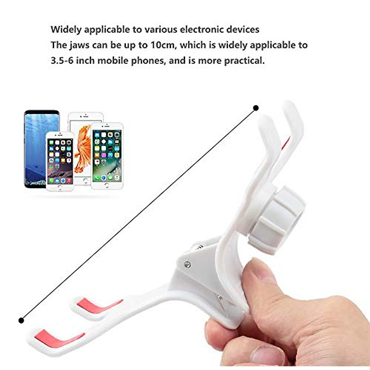 L&B Olivia B-Land Cell Phone Holder, Hanging on Neck Universal Mobile Phone Stand for Bed, gooseneck Cell Phone Holder, Compatible with iPhone 11 Pro XS Max XR X (White)