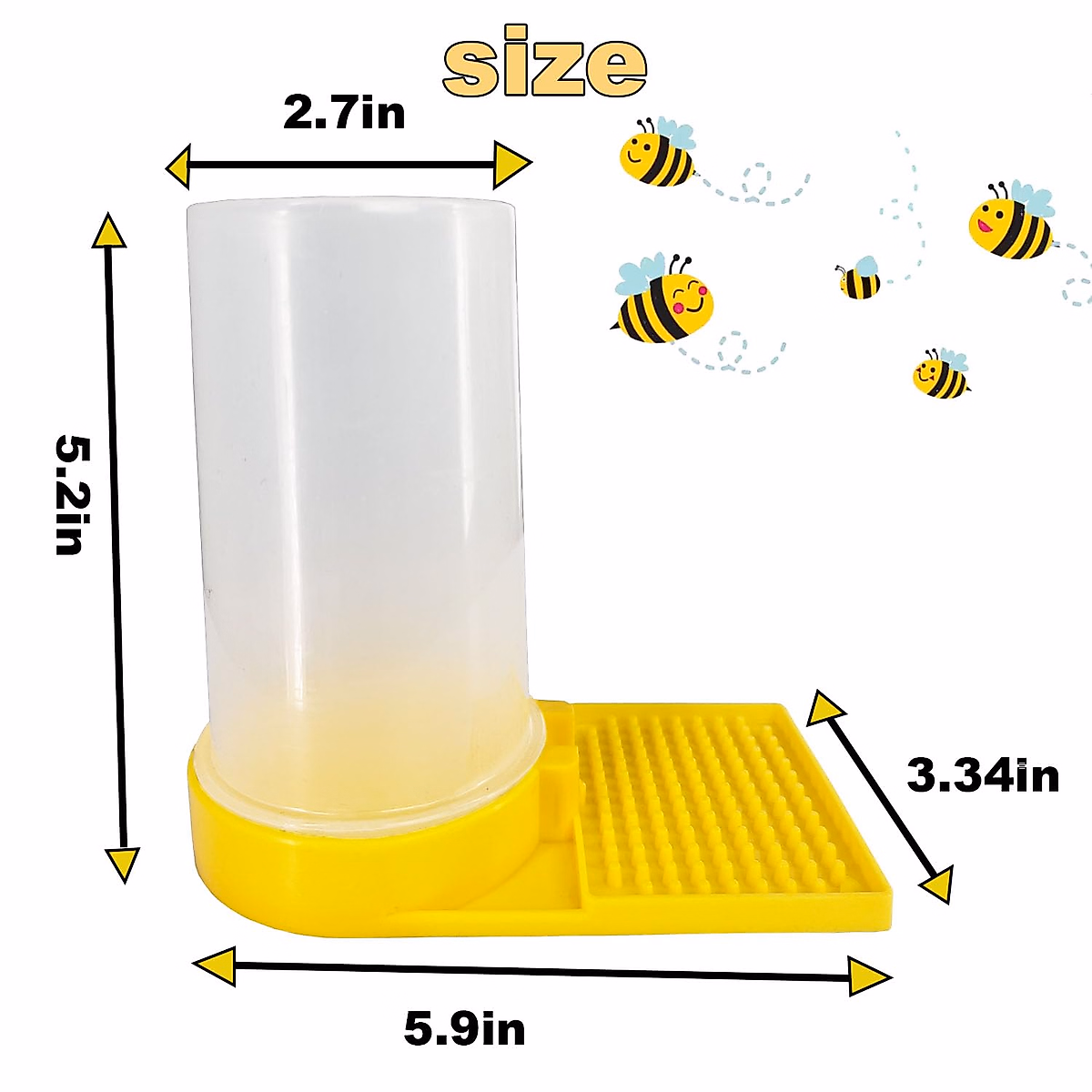 2 Pack Bee Watering Station Beekeeping Water Dispenser Perfect Beekeeping Drinking Beekeeper Tools (Yellow White)