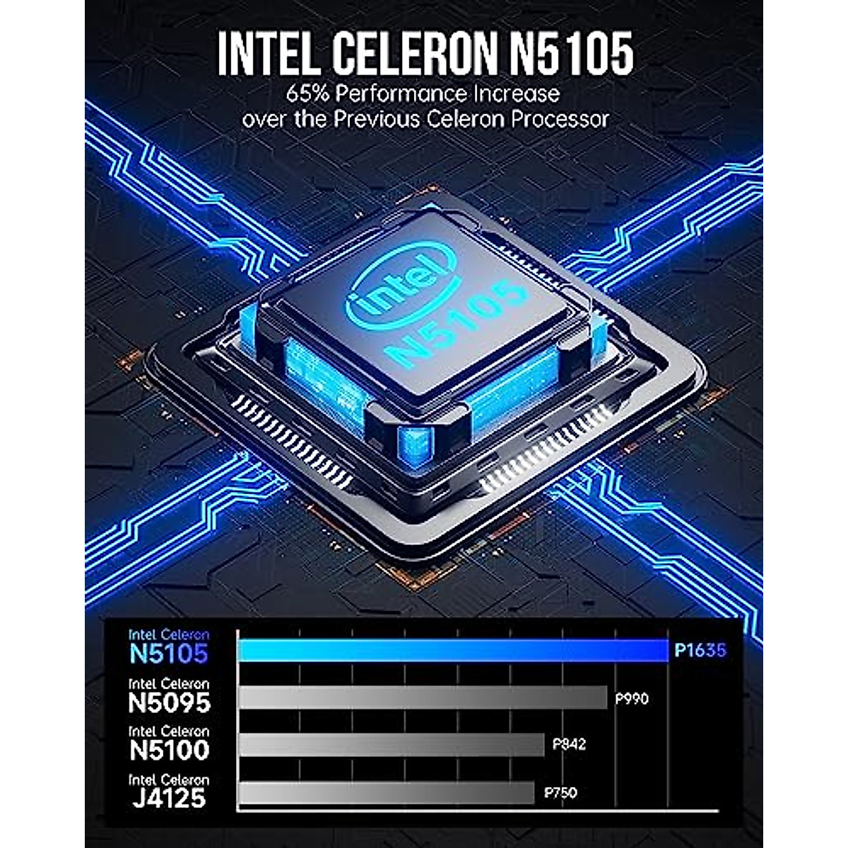 GMKtec Mini PC Windows 11 Pro Intel N5105, 8GB RAM 128GB Hard Drive Desktop Mini Computer, Micro Computer with Dual HDMI 4K, Dual DDR4, Dual WiFi, RJ45 Ethernet, BT4.2 & Cooling Fans