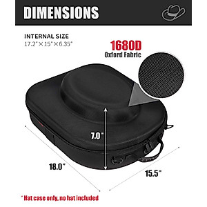Livelab Hat Box for Travel - Crush Proof Cowboy Hat Holder Storage, Hard Travel Hat Carrier Case for Cowboy, Panama & Tweed Hats - Carrying Handle, Luggage Straps & Shoulder - Large