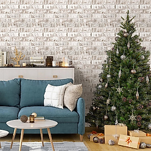 Commomy 10 Pcs 3D Faux Brick Wall Panels -11.8"X11.8" Small Size PVC Brick Peel and Stick Tiles Farmhouse DIY Self-Adhesive Wall Tile Faux Brick Paneling for Fireplace,Living Room,Bedroom,RV, Kitchen