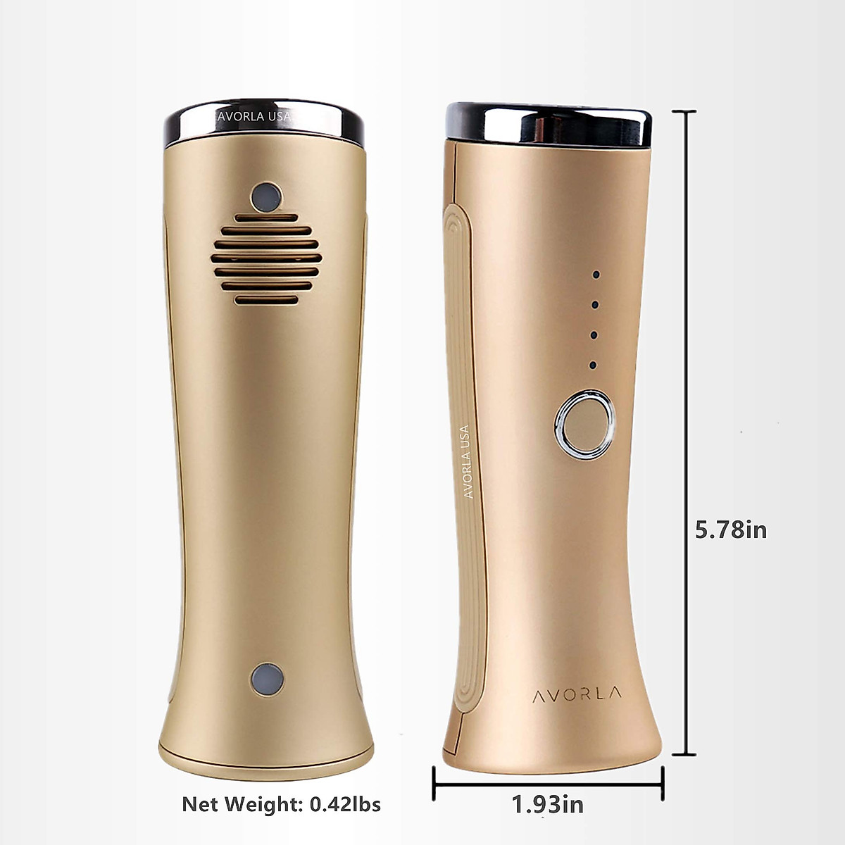 AVORLA® I Red Light Infrared Therapy Facial Wand I at-Home Skin Care Device, Anti Wrinkle Facial Massager (Gold)