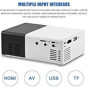 Vbestlife Mini Projector,Portable 1080P 600lm 4 : 3 LED Projector Home Cinema Theater Movie Support Laptop PC Smartphone HDMI Input,Great Gift Pocket Projector for Christmas (Black)