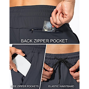 G Gradual Men's Sweatpants with Zipper Pockets Athletic Pants Traning Track Pants Joggers for Men Soccer, Running, Workout (Grey, Large)