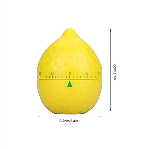 Jadeshay Kitchen Timer, Lemon Shape Mechanical Timer Manual Counters Kitchen Timers for Cooking Timing Tool