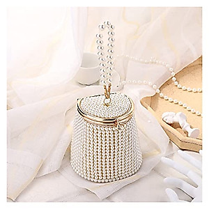 YLLWH Women Evening Bags Beading Holder Day Clutch Pearl Wedding Bridal Handbags for Party Small Purse