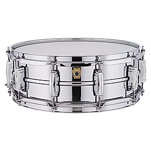 Ludwig LM400 Smooth Chrome Plated Aluminum 5 x 14 Inches Snare Drum with Imperial Lugs and Supra-Phonic Strainer