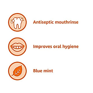 Amazon Basics Antiseptic Mouthwash, Blue Mint, 1 Liter, 33.8 Fluid Ounces, 1-Pack (Previously Solimo)