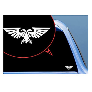 HSC Design Custom Decal Car for Warhammer 40k Aquilla Imperium of Man Vinyl Decal - Car Truck Laptop Bumper Sticker Decal/White