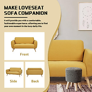 Artdeco Home Loveseat Sofa 58" W Upholstered Fabric Modern Design Small Couch for Small Space, Living Room, Apartment (Polyester, Mustard)