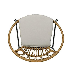 Christopher Knight Home Grace Outdoor 3 Piece Wicker Chat Set, Light Brown, Beige, and Black