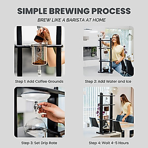 Hemli Cold Drip Coffee Maker, Cold Brew Coffee Tower, Slow Drip Japanese Cold Brew Maker, 32 oz, Cold Brew Drip, Ice Coffee Tower (ICT2)