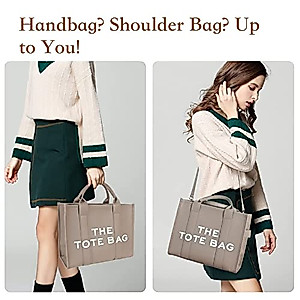 The Tote Bags for Women Large Travel Tote Bag Purse with Zipper PU Leather Tote Bag Top-Handle Shoulder Crossbody Bags Grey