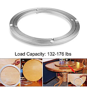 10 inch Aluminium Lazy Susan Turntable Bearing, STARVAST Heavy Duty Lazy Susan Hardware Round Rotating Bearing Turntable Base for Kitchen Dining Table (Load Capacity: 110-154 lbs)