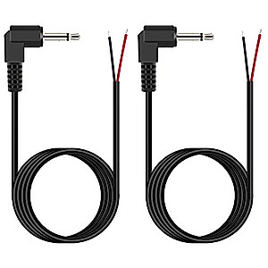 Fancasee (2 Pack 6 ft) Replacement 3.5mm 90 Degree Right Angle Male Plug to Bare Wire Open End TS 2 Pole Mono 1/8" 3.5mm Plug Jack Connector Audio Cable Repair
