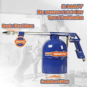 WADFOW WGA3512 Large Container Paint Sprayer,Air Washing Gun,Ideal for Engine Painting&Cleaning, Automotive,Home Interior and ExteriorFurniture,etc,Blue