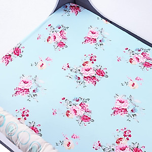 Floral Pack n Play Stretchy Fitted Playard Sheet Portable Mini Crib Sheets Set 2 Pack Jersey Knit Ultra Soft for Baby Girl Boy Blue by Knlpruhk