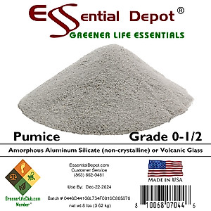 PUMICE - 8 LBS nt wt - Grade: 0-1/2 - dry - granules - exfoliant for scrubs, soaps, toiletries - USA Made - Greener Life Club Box