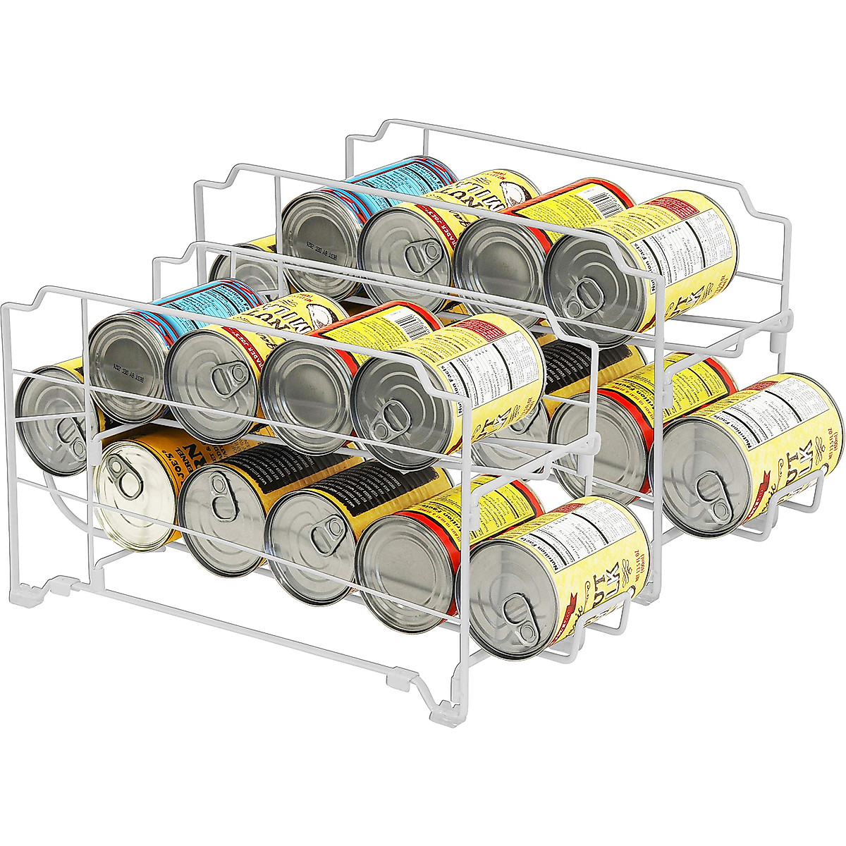 2 Pack - Simple Houseware Stackable Beverage Soda Can Dispenser Organizer Rack, White
