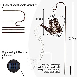 Solar Lights Outdoor Garden Decorations,Watering Can Landscape Light Large Hanging Lantern ,Outside Waterproof Patio Decor Perfect Gardening Gift