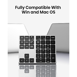 Kisnt Wired USB-C Number Pad, Slim Type-C Numpad 34 Key Numeric Keypad Portable 10 Key USB Keypad for Laptop, Apple Mac iMac MacBook Pro/Air, Windows PC