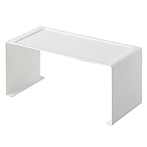 Yamazaki Home Tower Stackable Alloy Steel Kitchen Rack – Storage Organizer Counter Shelf White Small