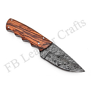FB LEATHER CRAFTS Custom Hand Made Damascus Steel Hunting Knives/Skinning Knife FBK-18738 BURL Wood (BURL Wood)