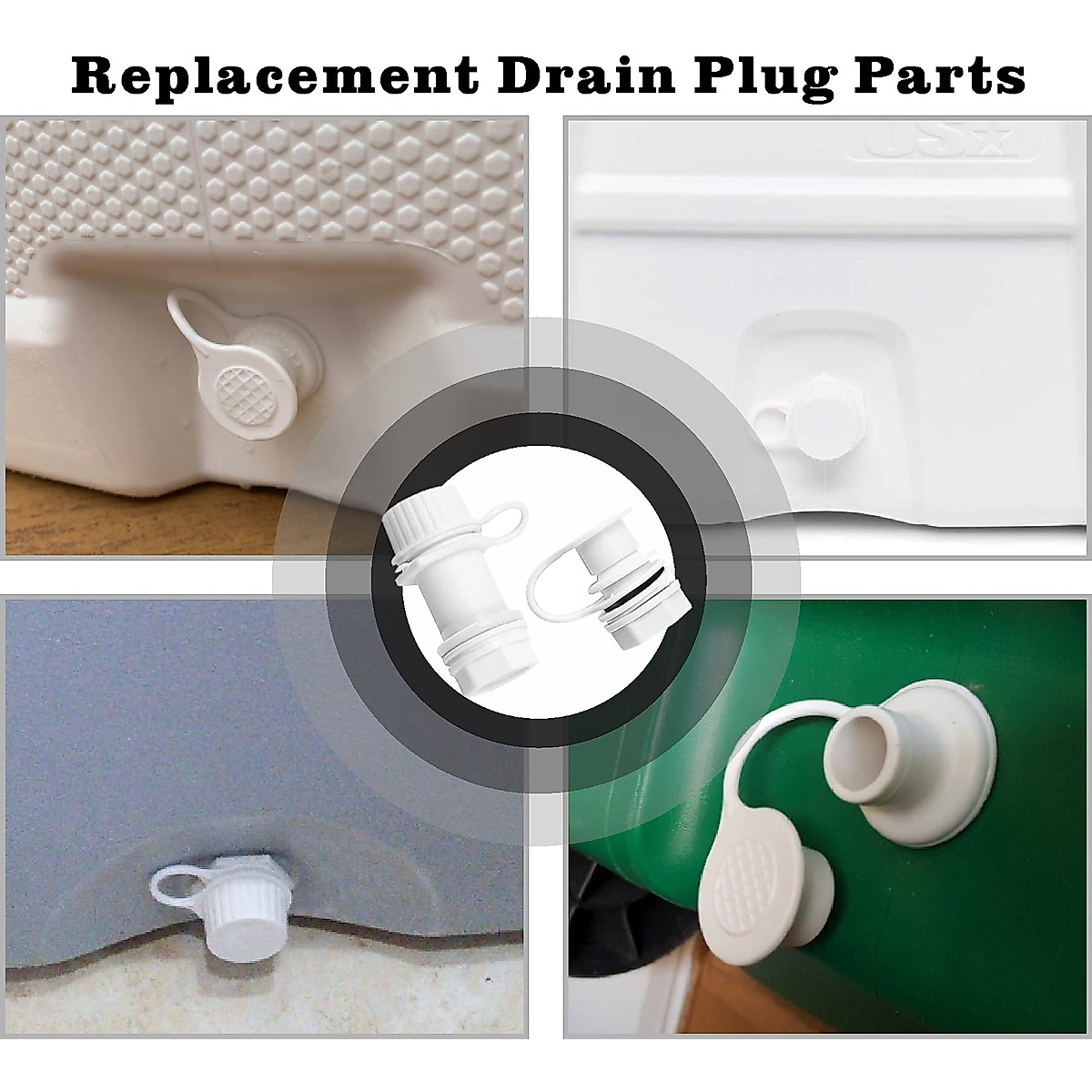 Cooler Replacement Threaded Drain Plug&Triple Snap Drain Plug Kit, for Igloo Cooler Replacement Parts Drain Plug, Cooler Chest Drain Plug Parts.Best Option for Repairing and Replacing Cooler Parts.