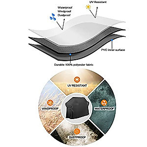 Foedo 75-inch Heavy Duty Gas Grill Cover, Large Waterproof BBQ Cover, Non-Fading and UV Resistant, Durable and Flexible, Fits for Weber Char-Broil Brinkmann Nexgrill and More