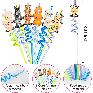 Farm Animals Party Favors Set 84 PCS Barnyard Animal Masks Sticker Keychains Straw Slap Bracelet Rubber Pigs Gift for Kids Birthday Party Baby Shower Goodie Bag Fillers Supplies