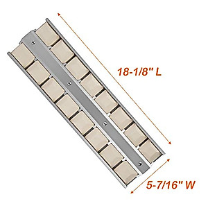 MixRBBQ Grill Briquette Tray & Briquettes Set for Viking Grill VGBQ13002 VGBQ33002RE VGBQ53024 VGBQ13603 VGBQ54224, Stainless Steel Heat Plate and Ceramic Briquettes Set (18-1/8" L X 5-7/16" W)