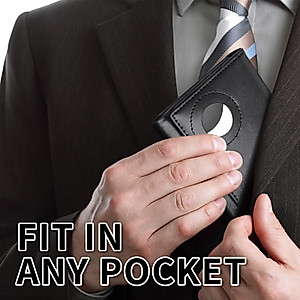 Sigtrenx Men Wallet for Airtag, Trifold Leather Wallet Holder for Air Tag, Rfid Blocking Wallets Compatible with Apple AirTag