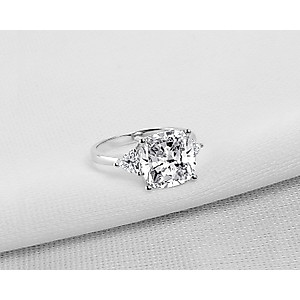 AINUOSHI Engagement Rings for Women 5.5ct Cushion Cut Cubic Zirconia CZ 925 Sterling Silver Wedding Rings Christmas Gifts for Women Anniversary Valentines Day Gifts for Her (8)