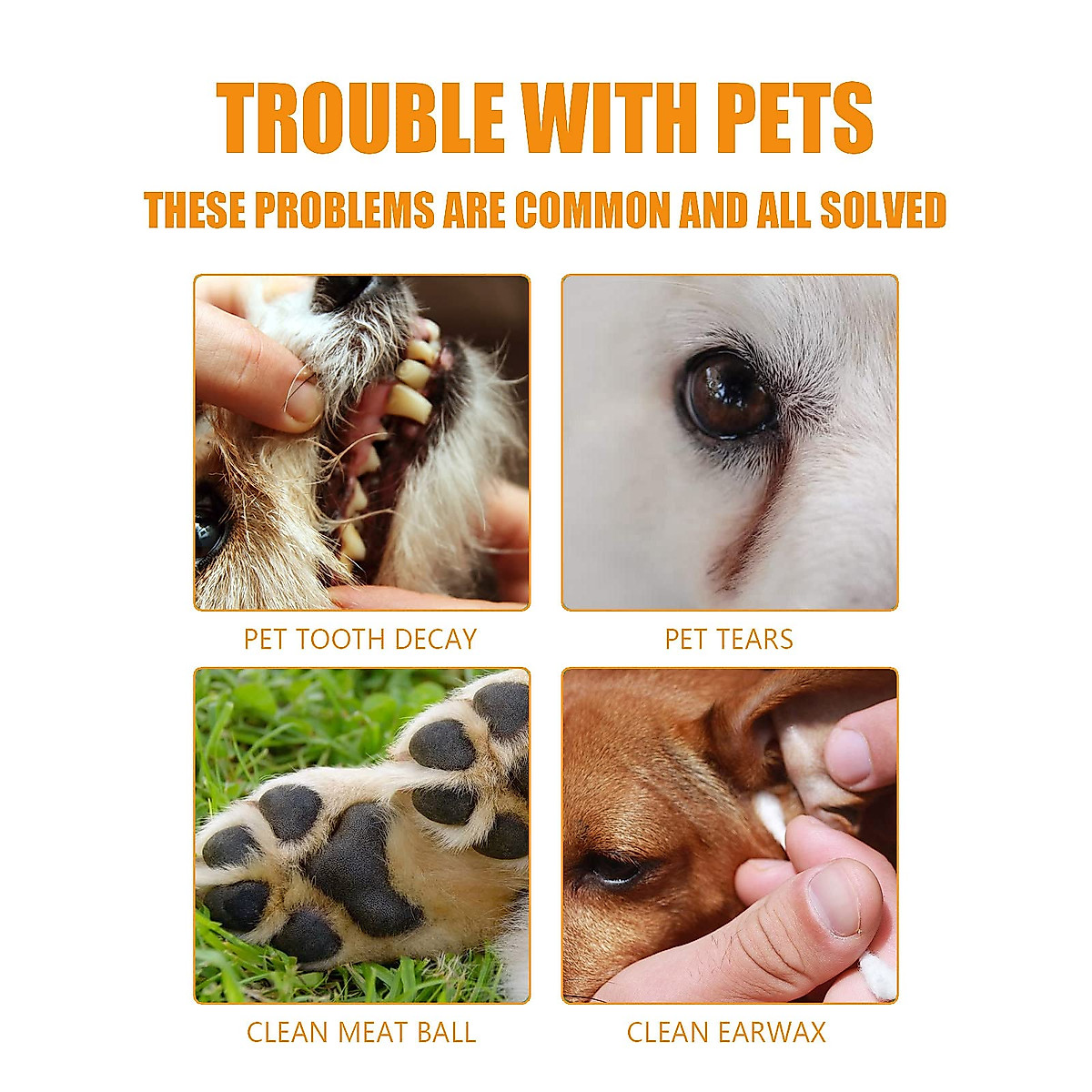 Fasurid Pet Dental Fingers Wipes, 50Pcs Dog Teeth Cleaning Finger Cots, Oral Wipes Pads for Dogs and Cats Ear Eye Face - Optimize Oral Health Reduces Plaque, Freshens Breath