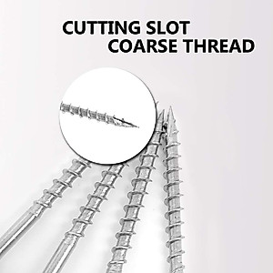 [50 Pack] 2-1/2" #10 Wood Screws, Coarse Thread Number 10 Zinc Coated Pocket Hole Screws + 1 Piece S2 Steel 1/4" Shank, 6" Length Square Recess Head Screwdriver/Power Bit (50 Count)