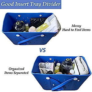 Eslcorri 2Pcs Divider Tray for XL Bogg Bag Beach Bag Accessories Organizer Tray Compatible with BOGG BAG Tray Insert for Rubber Open Beach Tote Hand Bag, Organizing Bogg Bags and Divide Space