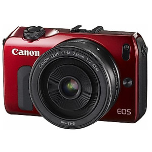Canon EOS-M Mirrorless Digital Camera With EF-M 18-55MM, 22Mm STM Lenses with 90EX Flash with Mount Adapter EF-EOS M (Red) - International Version (No Warranty)