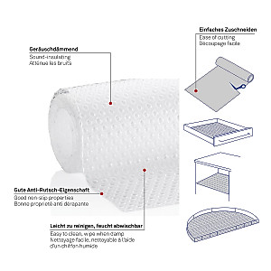 Kela Drawer Liners for Drawers, Shelves, or Cabinets, Transparent Plastic, Cut to Size, 59 in. x 19.7 in, Set of 4, Reduces Slips, Protects Againsts Scratches