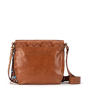 The Sak womens Silverlake Crossbody Bag in Leather Casual Purse with Adjustable Strap Zipper Pockets, Tobacco Floral Embossed Ii, One Size US