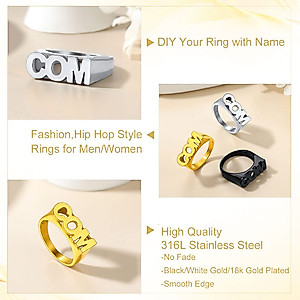 Customized Letter Ring for Women Custom Block Initial Rings