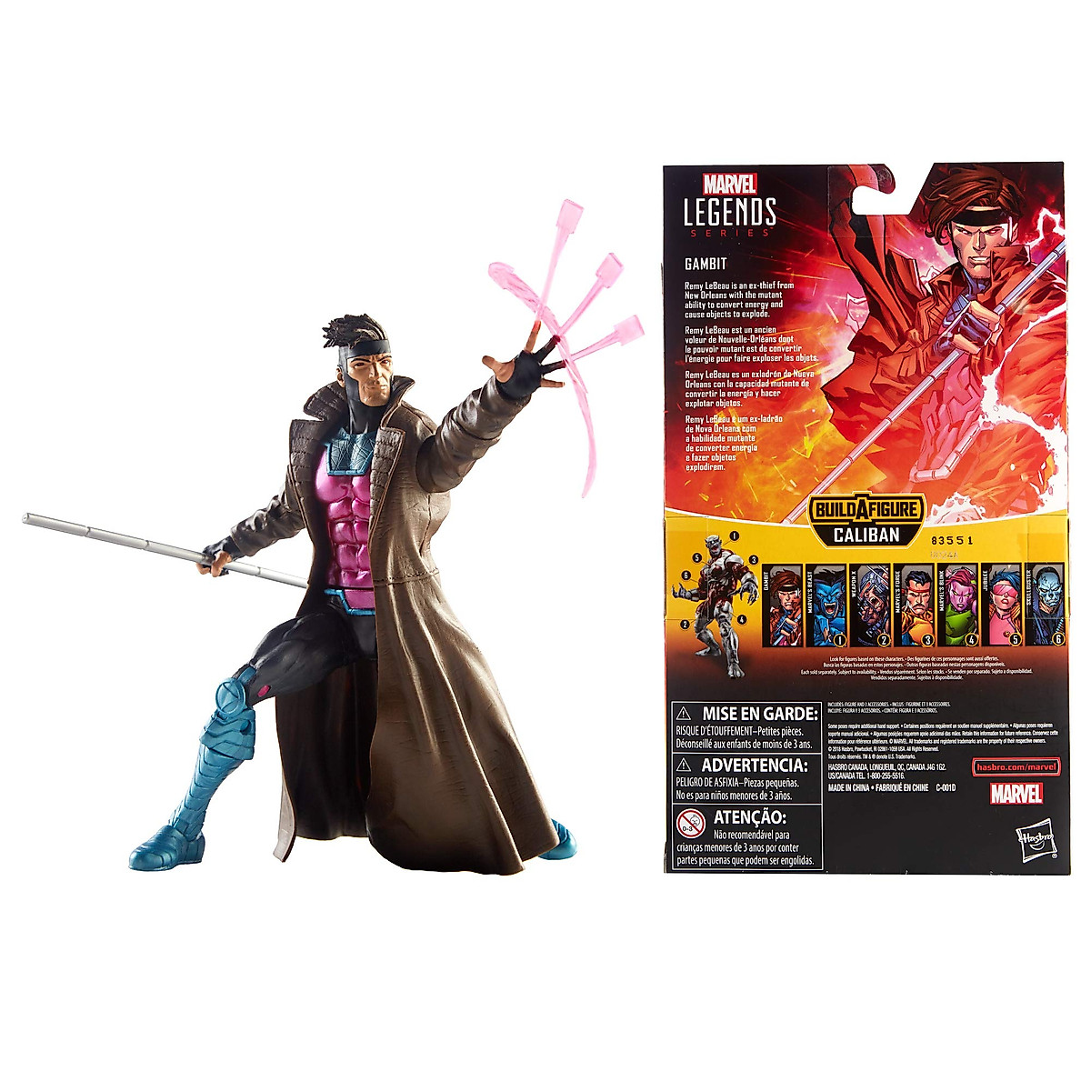 Marvel Hasbro Legends Series 6" Collectible Action Figure Gambit Toy (X-Men Collection)