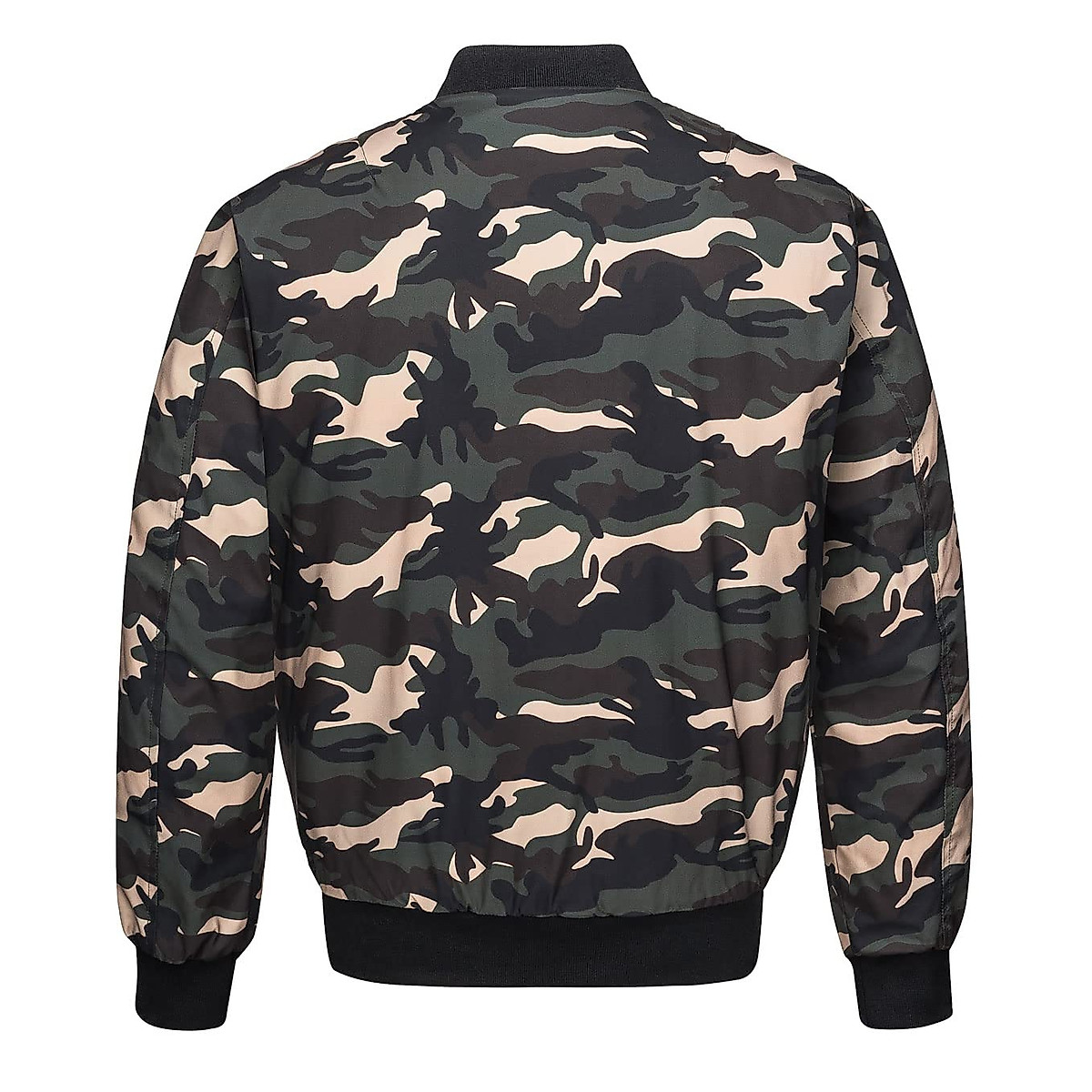 CRYSULLY Mens Jacket Midweight Bomber Sportswear Softshell Jacket Army Green Camo